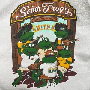 Senor Frogs | Shirts | Vintage 9s Seor Frogs White Hoodie Cancun Mexico ...